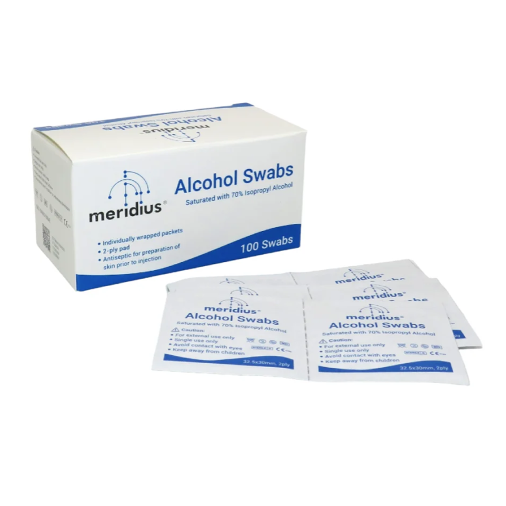 Meridius Pre Injection Alcohol Swabs 100 pcs - AcuPrime